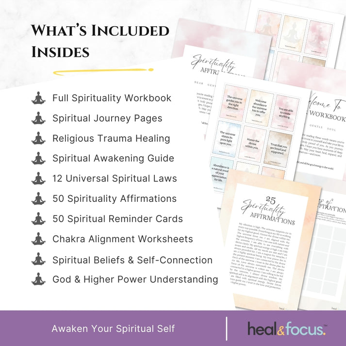 Spirituality Workbook Bundle for Awakening, Intuition & Healing – Heal ...